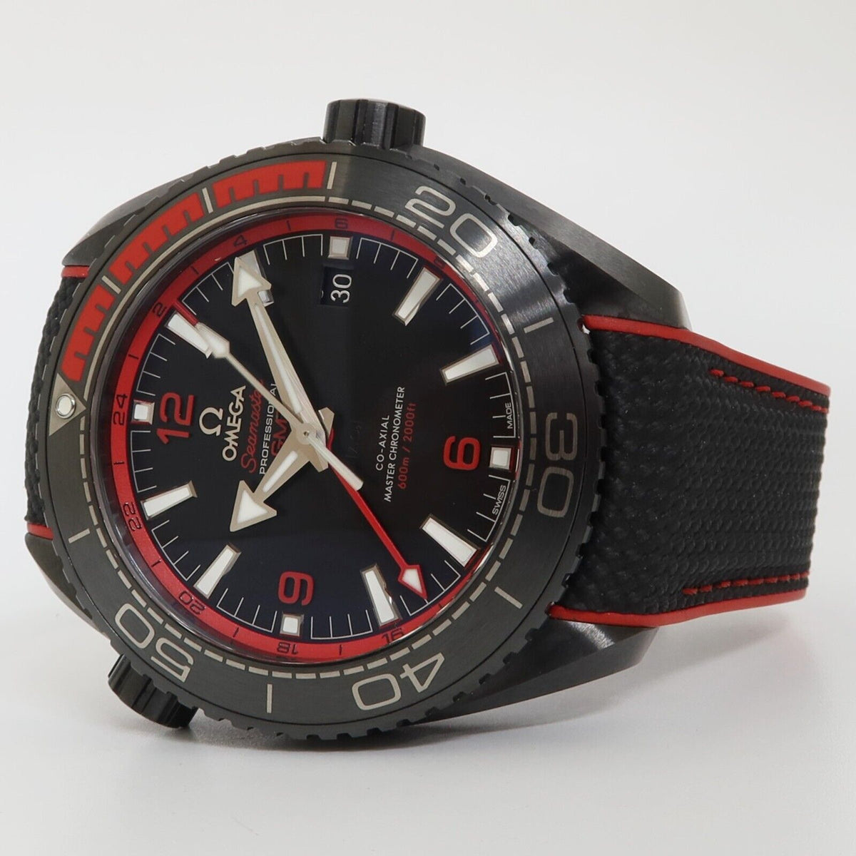 Omega Seamaster Planet Ocean Deep Black Red GMT Ceramic 215.92.46.22.0
