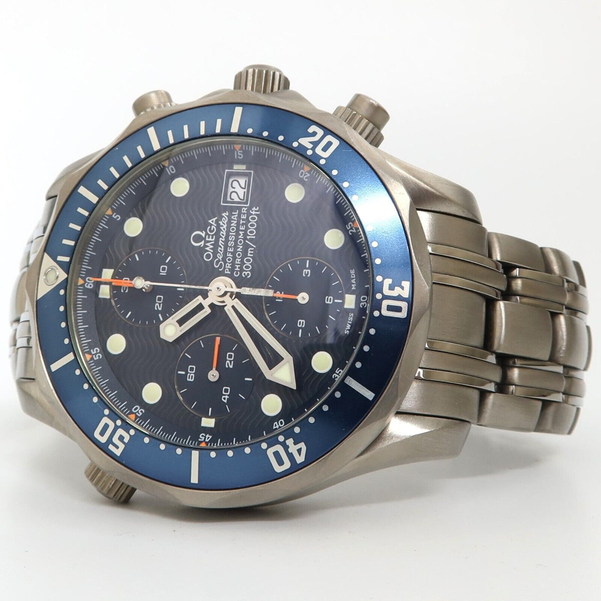 Omega Seamaster Chronograph Blue Dial Titanium 41.5MM Automatic Date 2