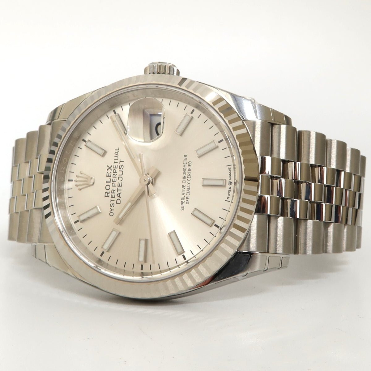Rolex Datejust 36 Silver Stick Dial Stainless Steel Jubilee Automatic