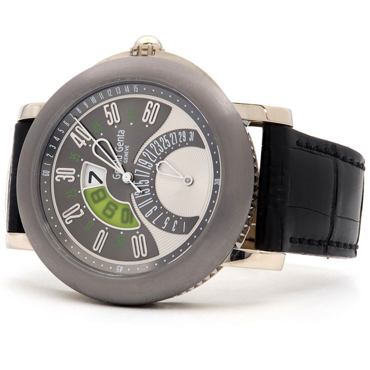Gerald Genta Arena Sport Bi-Retro Retrograde Tantalum & 18kt White Gol