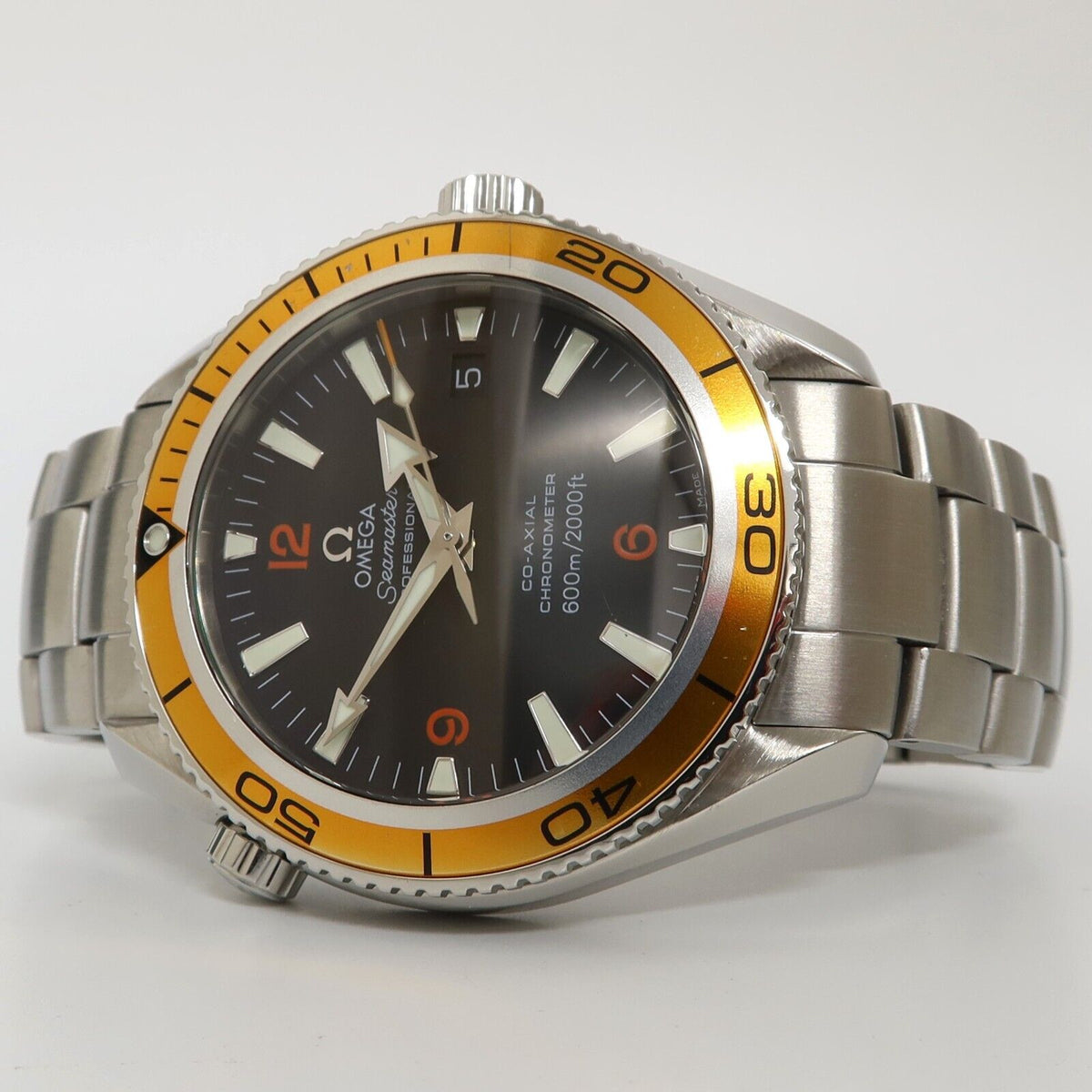 Omega Seamaster Planet Ocean 42mm Orange Bezel Stainless Steel Automat