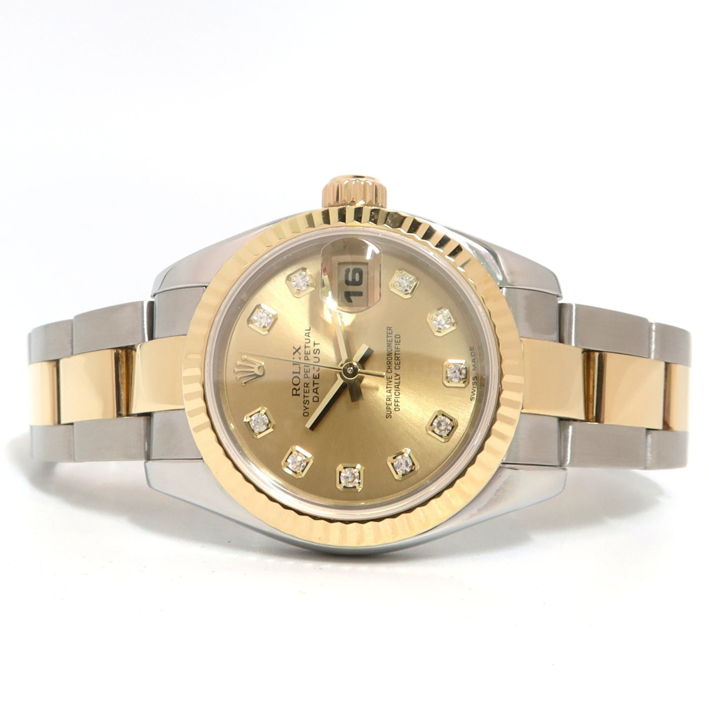 Rolex Lady-Datejust 26 Solid 18k Yellow Gold & Steel factory Diamond D
