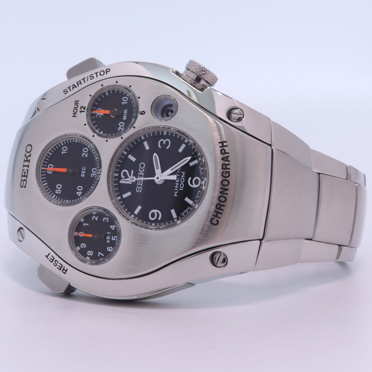 Seiko Sportura Kinetic Chronograph Stainless Steel SBCG001 9T82-0A50