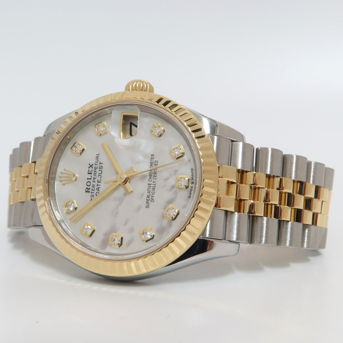 Rolex Datejust 31 Factory Mother of Pearl Diamond Dial 18K Gold & Stee