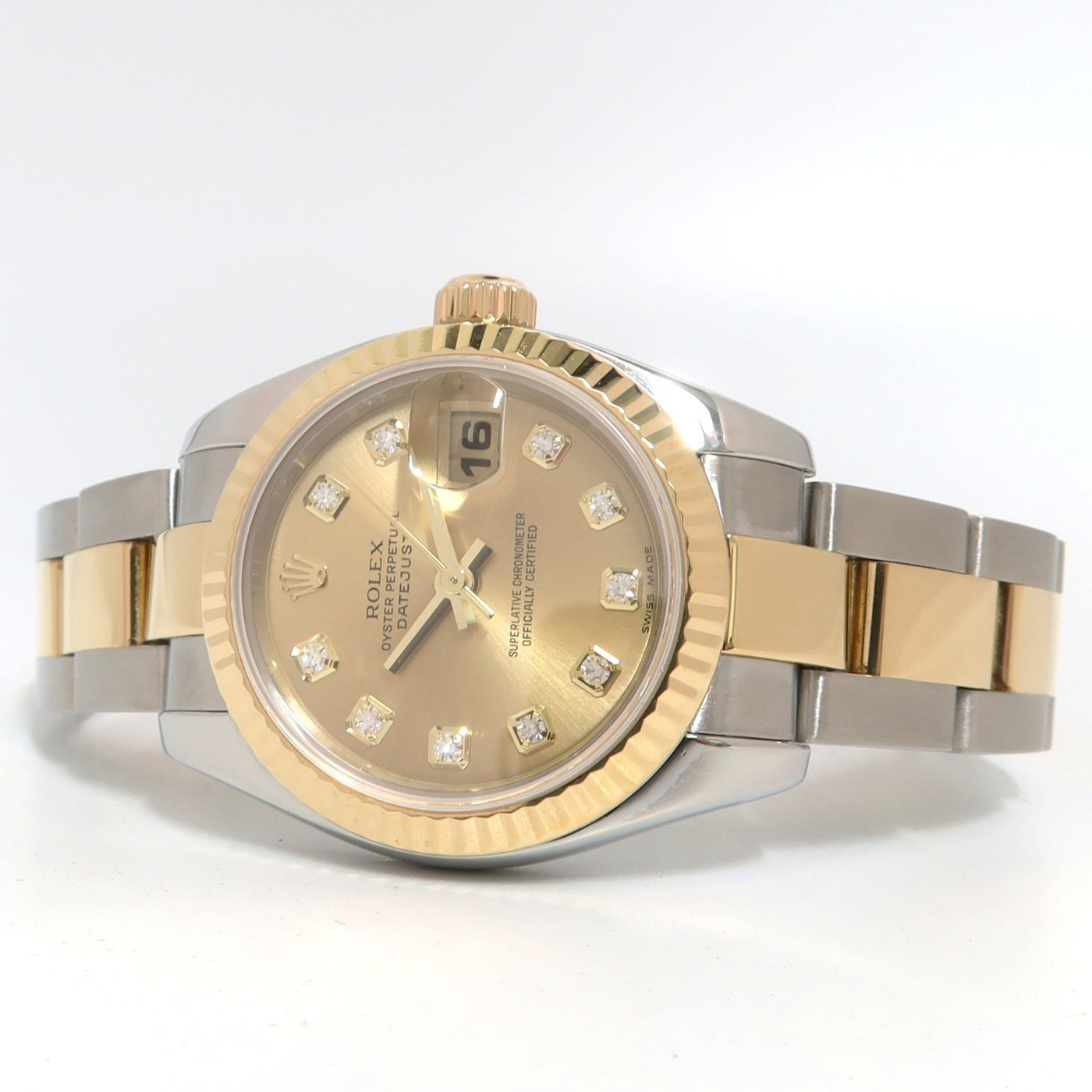 Rolex Lady-Datejust 26 Solid 18k Yellow Gold & Steel factory Diamond D